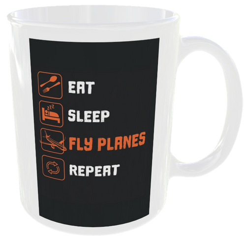 Tazón Eat Spleep Fly Planes Repeat | AeronauticalSupplies
