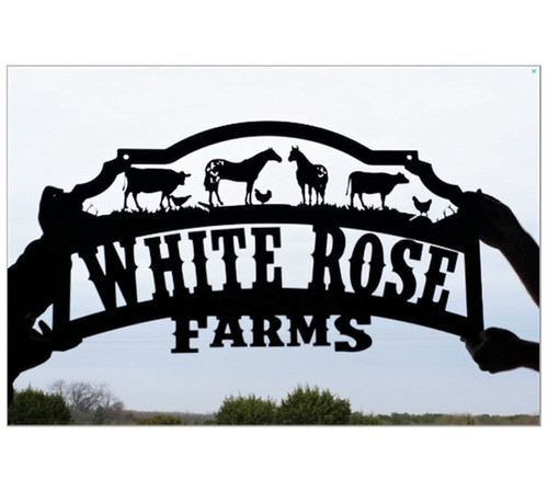 Animal Farm Sign with Horses and Cows LMW-16-86 | Langley Metal Works