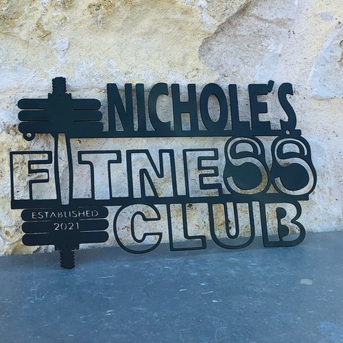 Your Name Custom Metal Fitness Club Sign | Langley Metal Works