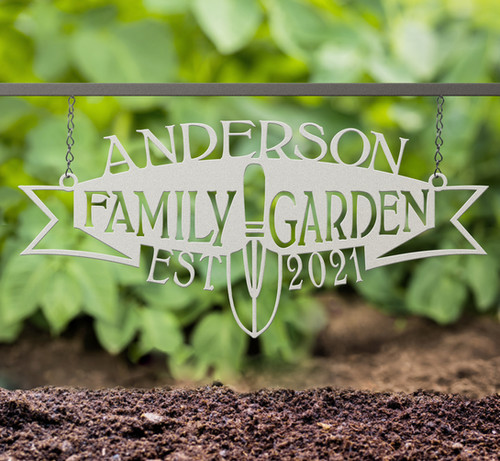 Personalized Hanging Family Garden Sign | Langley Metal Works
