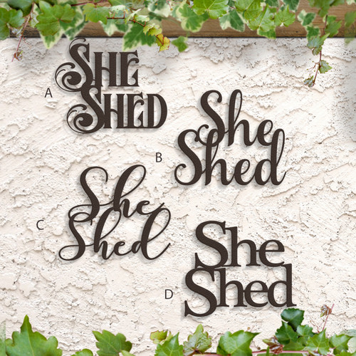 She Shed Metal Script Sign | Langley Metal Works