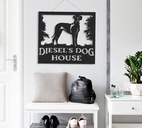 Great Dane Indoor or Outdoor Metal Dog Sign | Langley Metal Works