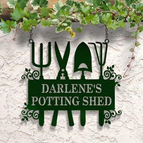 Garden Tool Sign, Hanging Metal Garden Sign | Langley Metal Works