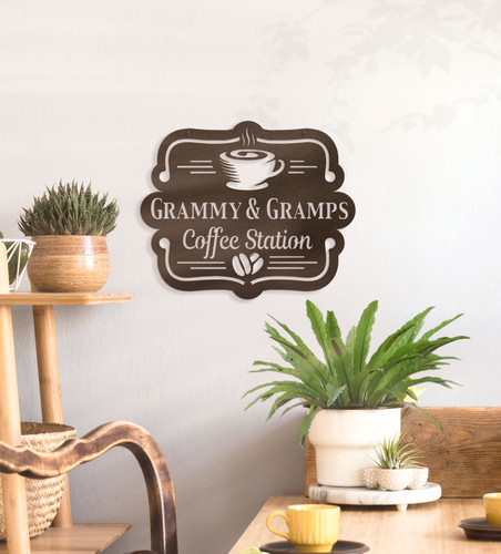 Custom Coffee Station Sign ~ Personalized Metal Coffee Sign | Langley ...