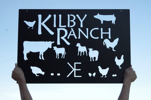 Custom Livestock Silhouette Metal Ranch Sign | Langley Metal Works