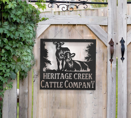 Breeding Cattle Metal Farm Sign | Langley Metal Works