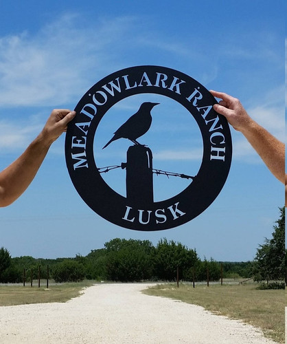 Custom Steel Sign Round Bird on Fence sign | Langley Metal Works