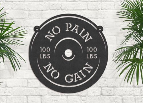 Metal Gym Wall Decoration, Sign for Weight Room | Langley Metal Works