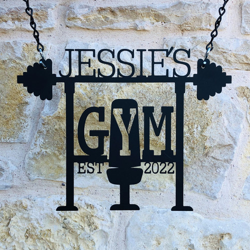 Your Name Custom Metal Weightlifting Sign | Langley Metal Works