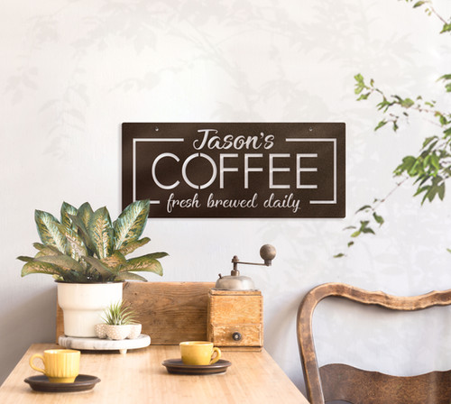 Custom Coffee Sign ~ Your Name Coffee Decoration | Langley Metal Works