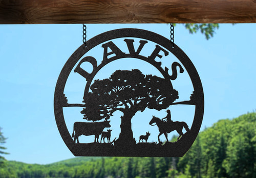 Round Custom Ranch Sign | Langley Metal Works