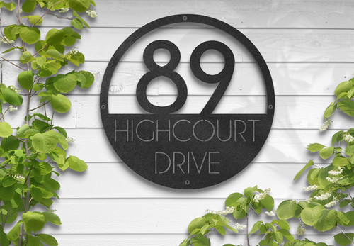 Circle Address Sign, Custom Metal Business Sign | Langley Metal Works