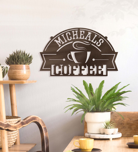 Personalized Coffee Sign ~ Custom Metal Sign | Langley Metal Works