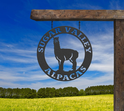 Alpaca Farm Sign, Alpaca Ranch Entry Sign | Langley Metal Works