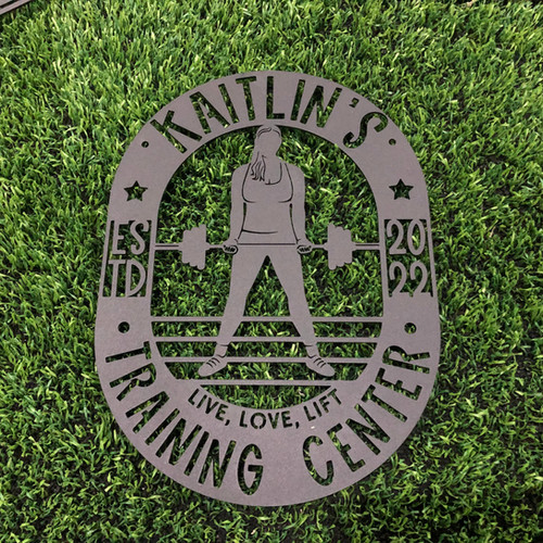 Personalized Women's Gym Sign | Langley Metal Works