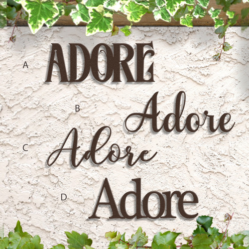 Adore Word Sign, Metal Script Sign | Langley Metal Works