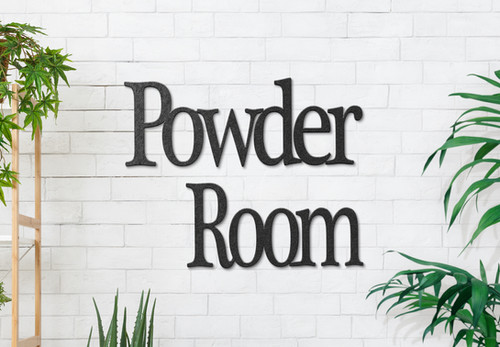 Powder Room Metal Wall Signs, Guest Bath Decorations | Langley Metal Works