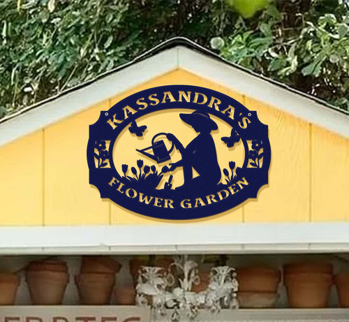 Personalized Metal Flower Gardening Sign | Langley Metal Works