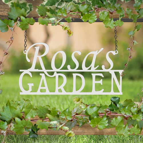 Custom Hanging Garden Sign, Metal Garden Sign | Langley Metal Works