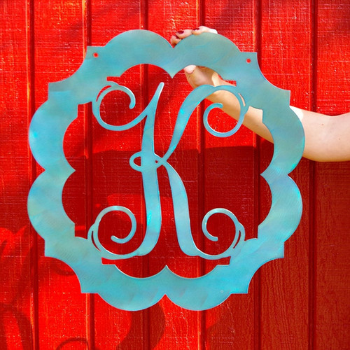 Custom Metal Monogram Framed Initial Door Letter Sign Hanger | Langley ...