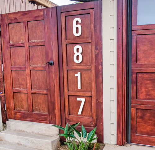 Neue Font Powder Coated Steel Numbers | Langley Metal Works