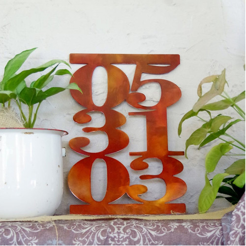 Metal Anniversary Date Sign | Langley Metal Works