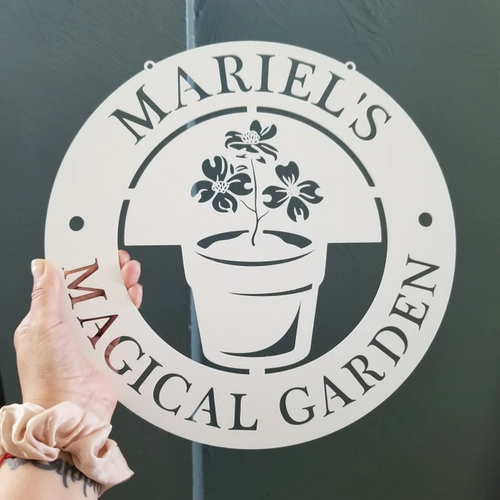 Personalized Metal Flower Garden Sign | Langley Metal Works