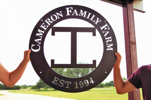Custom Round Brand Farm Sign | Langley Metal Works