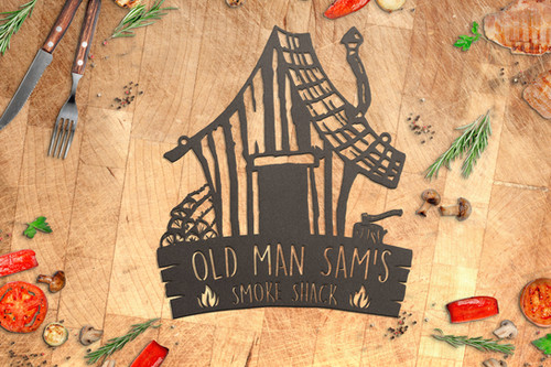 Custom Metal Smoke Shack Sign, Hanging Outdoor Cooking Decoration ...