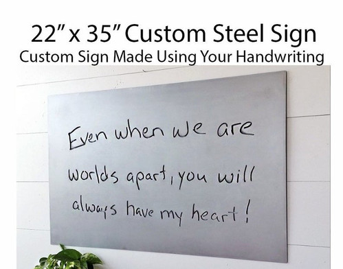 Metal sign with YOUR handwriting, custom personalized handwritten wall ...