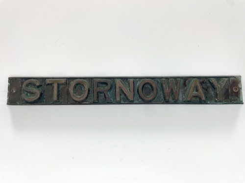 Vintage STORNOWAY Copper Sign | Patina Theory