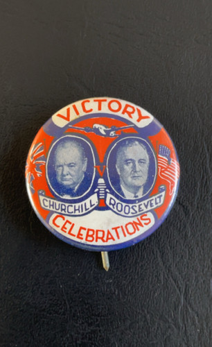 Churchill Roosevelt WW2 Pin Badge | Patina Theory