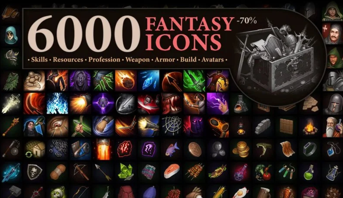 6000 Fantasy Icons | Unity Templates