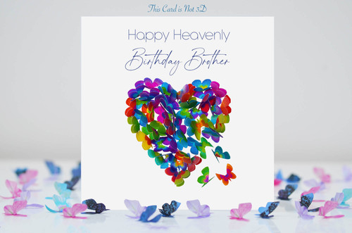 Heavenly Birthday Brother Butterfly Heart Butterflies Card | Inkywool