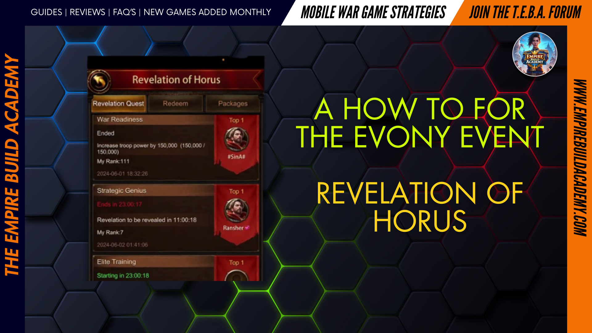 Revelation of Horus | Empire Build Academy