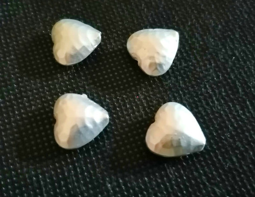 Hammered Heavy Metal Heart Bead 15mm - Matte Silver - Pack of 5 | Bead ...