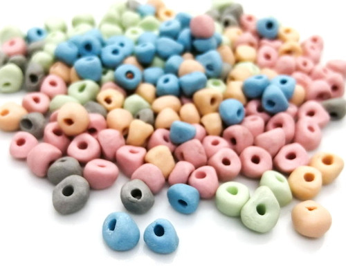 Handmade Tiny Ceramic Rock Beads 7x5mm - Choice of Colours - Pack of 50 ...