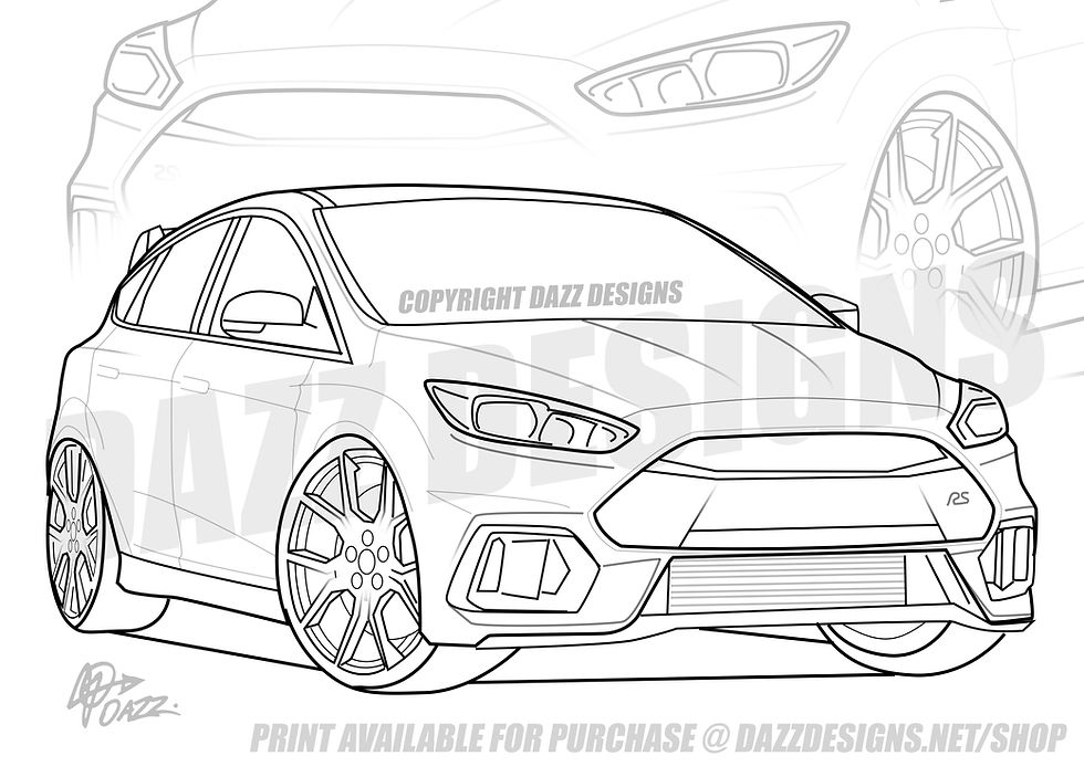 FORD RS Colour in page | Dazz Designs