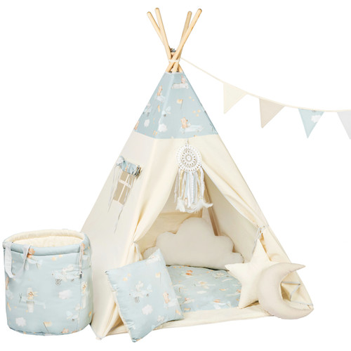 Kids Teepee Tent - Adventurous Sky | Blue Teepee for Kids | KidsFavoritesUK