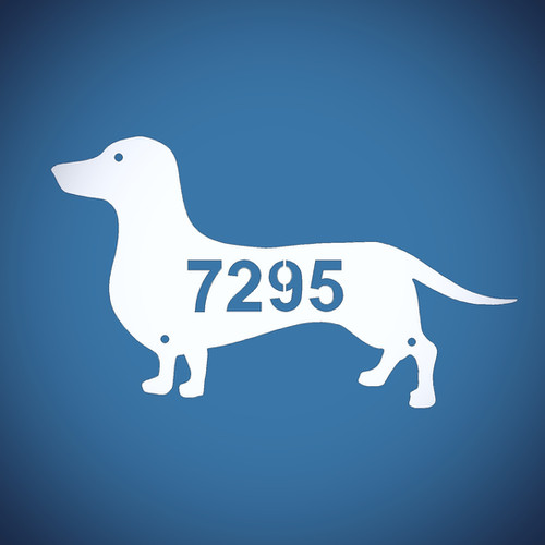 Dachshund House Numbers | Metal Latitude