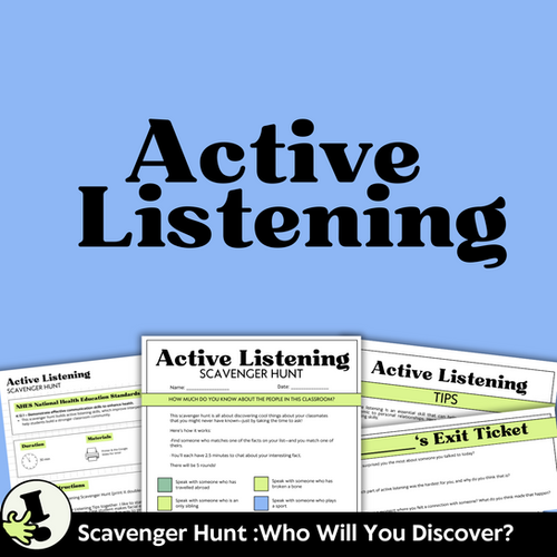 Active Listening Scavenger Hunt - Team Building / Ice Breaker Activity ...
