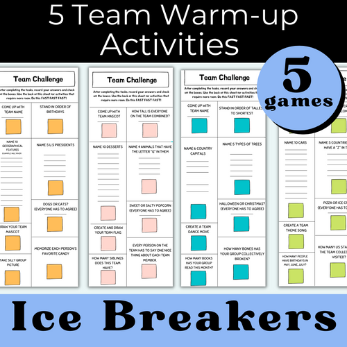 Warm-Up Team Ice Breakers! 5 Minute CHALLENGES. | LifeFluent Education