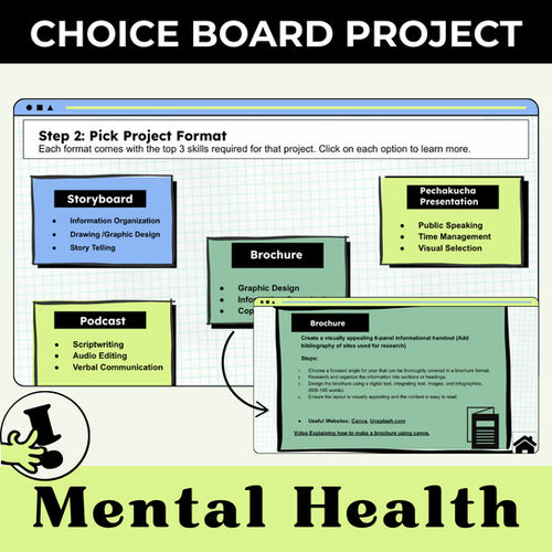 Mental Health Choice Board Project | Editable Google Slides Assessment ...