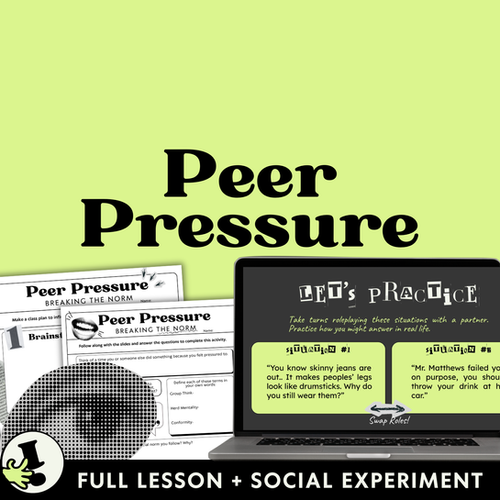 Peer Pressure Lesson for Middle School | Social Experiment & Refusal ...