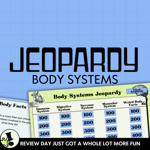 Human Body Systems Jeopardy Review Game for Health Class | Editable ...
