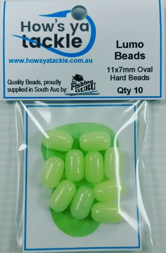 HYT Lumo / Glow Beads 11x7mm | Hows Ya Tackle