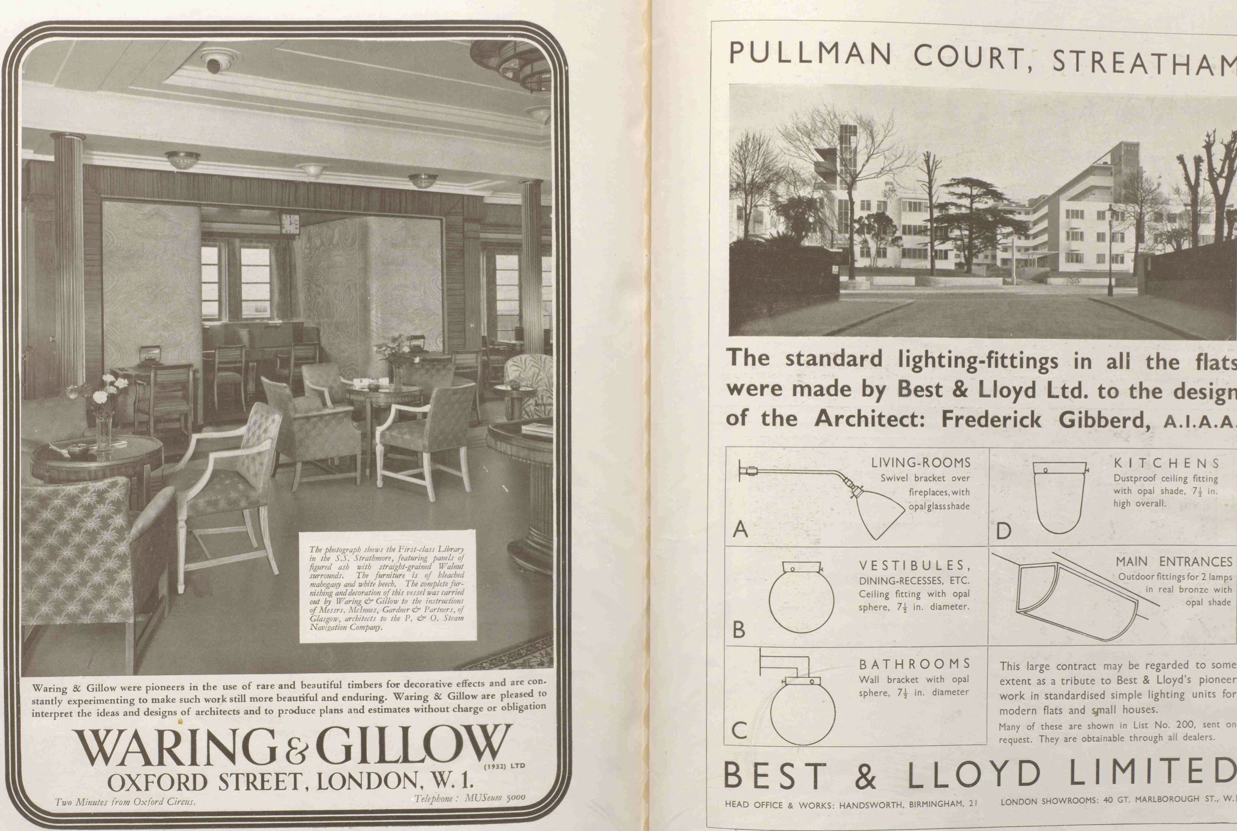 Pullman Court, SW2 architectural reviews 1936, 1937