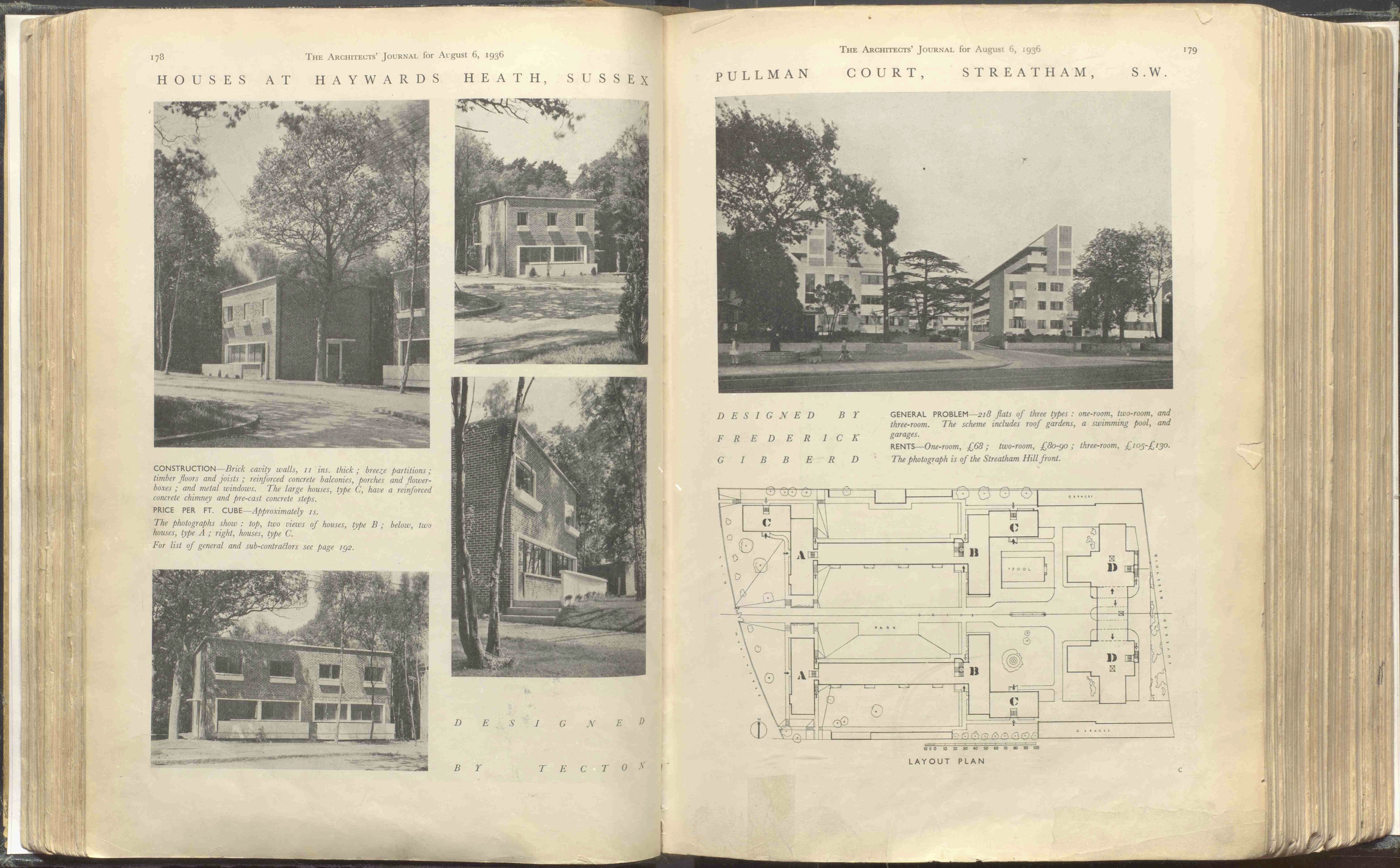 Pullman Court, SW2 architectural reviews 1936, 1937