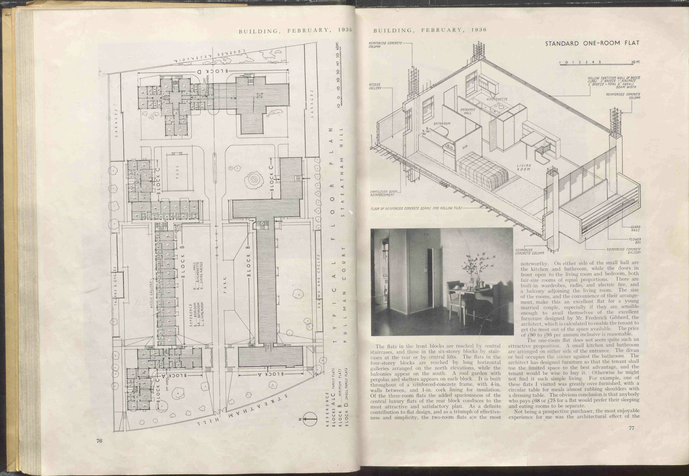 Pullman Court, SW2 architectural reviews 1936, 1937