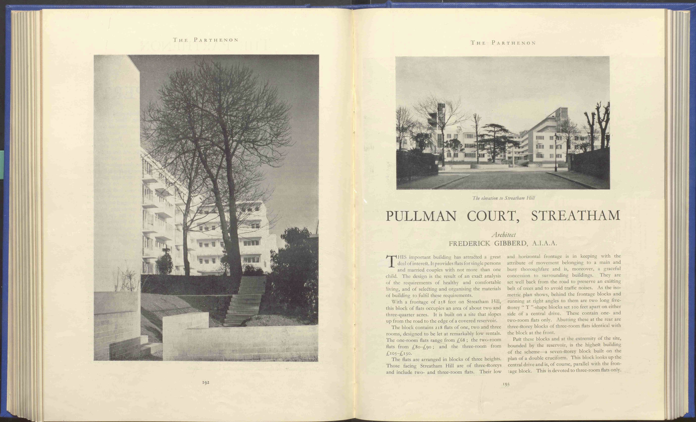 Pullman Court, SW2 architectural reviews 1936, 1937